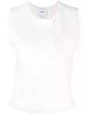 BARRIE Fringe-trim Knitted Top - Neutrals