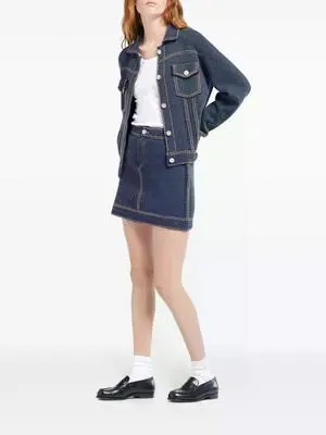 BARRIE Contrast-stitch Mini Skirt