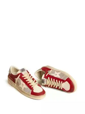 GOLDEN GOOSE Stardan Leather And Mesh Trainers - Red