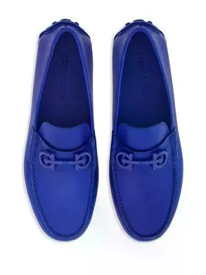 FERRAGAMO Gancini-plaque Leather Loafers