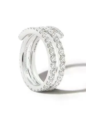 ANITA KO 18kt White Gold Diamond Coil Ring