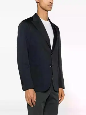 LARDINI Single-breasted Cotton Blazer - Blue