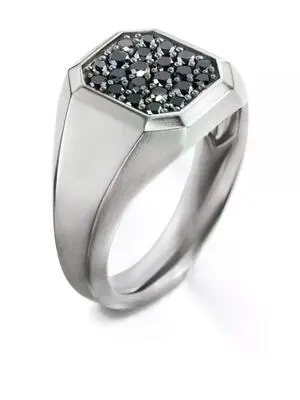 David Yurman Sterling Streamline Diamond Signet Ring