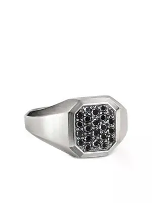 David Yurman Sterling Streamline Diamond Signet Ring