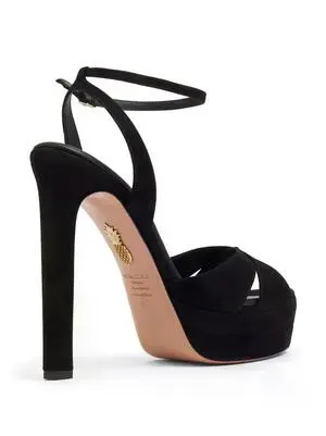 AQUAZZURA 130mm Suede Platform Sandals