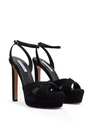 AQUAZZURA 130mm Suede Platform Sandals