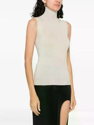 Sportmax Virgin Wool Tank Top - Neutrals