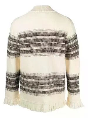 Junya Watanabe Stripe-pattern Zip-up Cardigan
