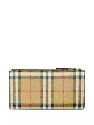Burberry Checked Wallet - Neutrals