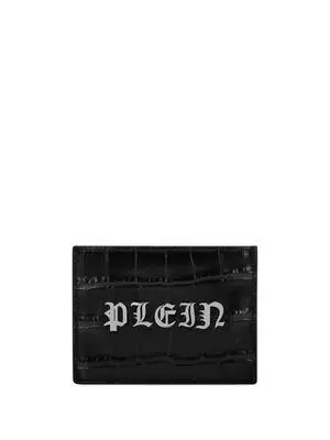 Philipp Plein Gothic Plein Crocodile-embossed Cardholder - Black