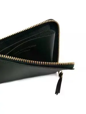 Comme Des Garçons Zip-up Leather Wallet - Green