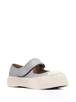 Marni Leather Mary Jane Sneakers - Grey