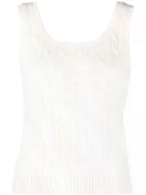 Ralph Lauren Cable-knit Scoop-neck Top - Neutrals