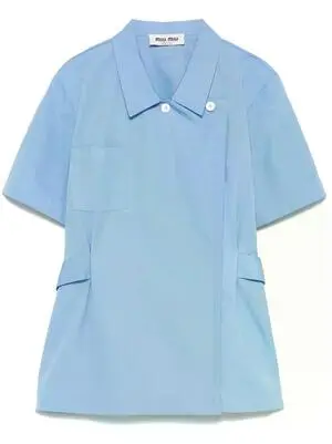 Miu Miu Canvas Shirt With Zip And Button Fastening