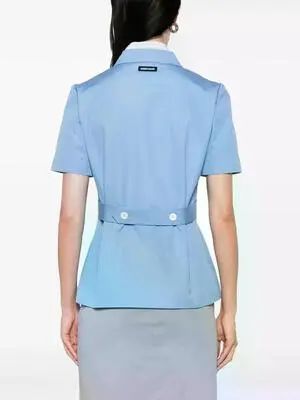 Miu Miu Canvas Shirt With Zip And Button Fastening