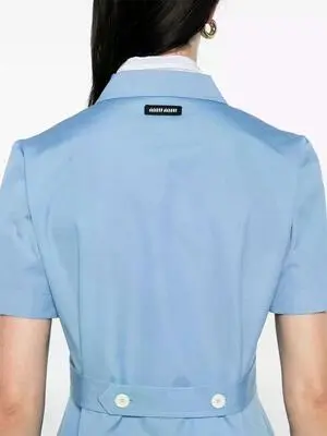 Miu Miu Canvas Shirt With Zip And Button Fastening
