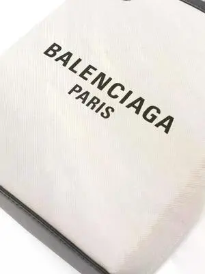 Balenciaga Canvas Phone Bag With Leather Trim And Chain Straps
