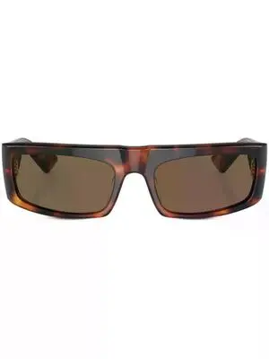 Oliver Spencer 1979c Rectangle-frame Sunglasses - Brown