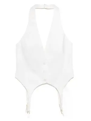 Kiki De Montparnasse Suiting Garter Vest - Neutrals