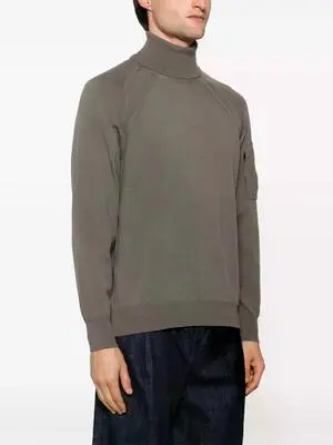 C.P. COMPANY Virgin Wool Blend Roll Neck Sweater - Grey