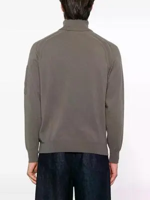 C.P. COMPANY Virgin Wool Blend Roll Neck Sweater - Grey