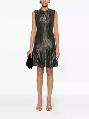 Alexander McQueen Metallic-threading Flared Dress