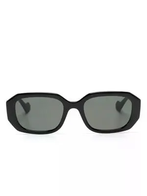 Gucci Double-g Geometric-frame Sunglasses - Black