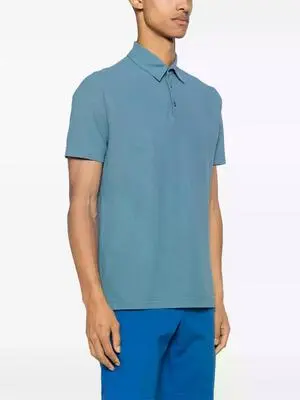 ZANONE Fine-knit Cotton Polo Shirt - Blue