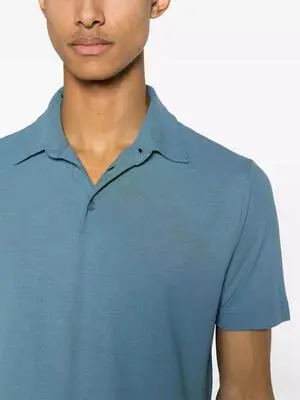 ZANONE Fine-knit Cotton Polo Shirt - Blue