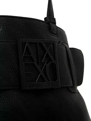 Armani Exchange Textured Leather Tote Bag