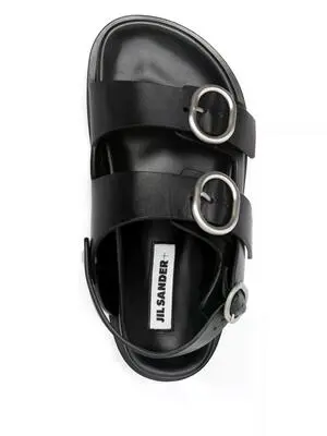 JIL SANDER Leather Sandals With Buckle Fastening