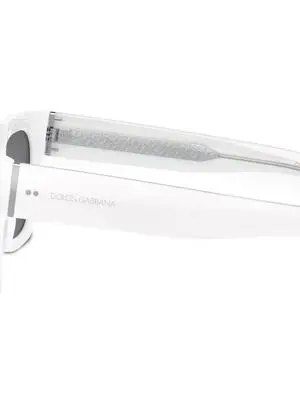 Dolce & Gabbana Logo-print Square-frame Sunglasses - White