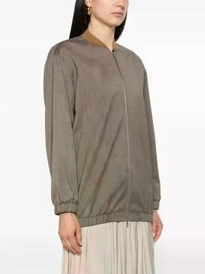 BOSS Checked Wool Bomber Jacket