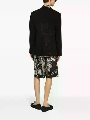 Dolce & Gabbana Floral-print Silk Shorts - Black