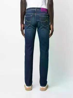 Jacob Cohen Embroidered-logo Slim Jeans - Blue