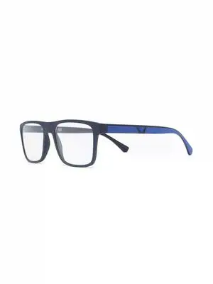 Emporio Armani Changeable-lense Rectangular Sunglasses - Blue