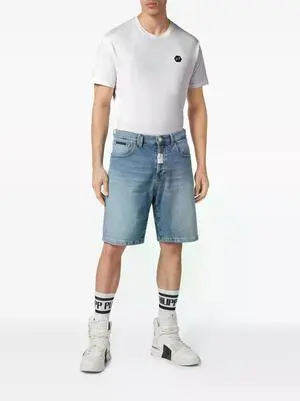 Philipp Plein Logo-appliqué Denim Shorts