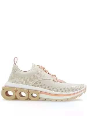 FERRAGAMO Gancini Panelled Sneakers - Grey
