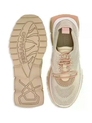 FERRAGAMO Gancini Panelled Sneakers - Grey
