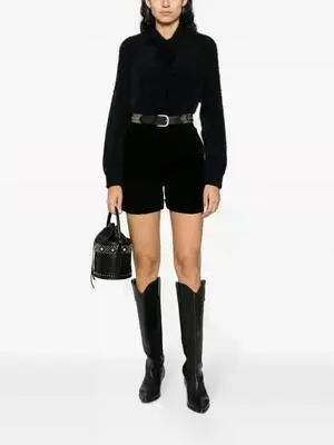 Alberta Ferretti Brushed-effect Press-stud Cardigan