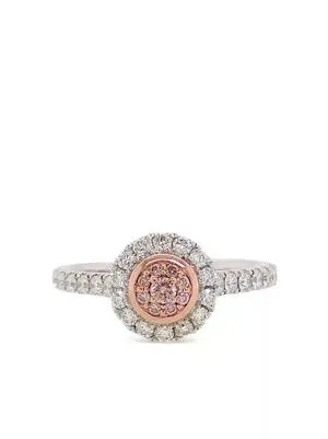 HYT JEWELRY 18k Rose Gold And Platinum Diamond Ring - Silver