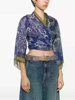 Etro Floral-print Tied Blouse