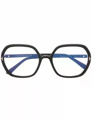 TOM FORD Oversized Round Frame Glasses - Black
