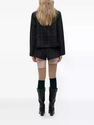 MAINLESS Plaid Button-front Shorts