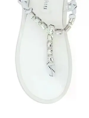 Miu Miu Riviere Leather Thong Sandals