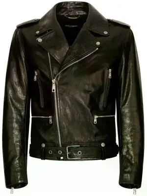Dolce & Gabbana Grained Leather Biker Jacket