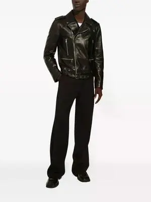 Dolce & Gabbana Grained Leather Biker Jacket