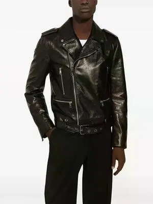 Dolce & Gabbana Grained Leather Biker Jacket