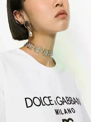 Dolce & Gabbana Tone Brass Dg Logo Chain Choker