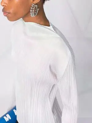 Issey Miyake Plissé Mock Neck Top